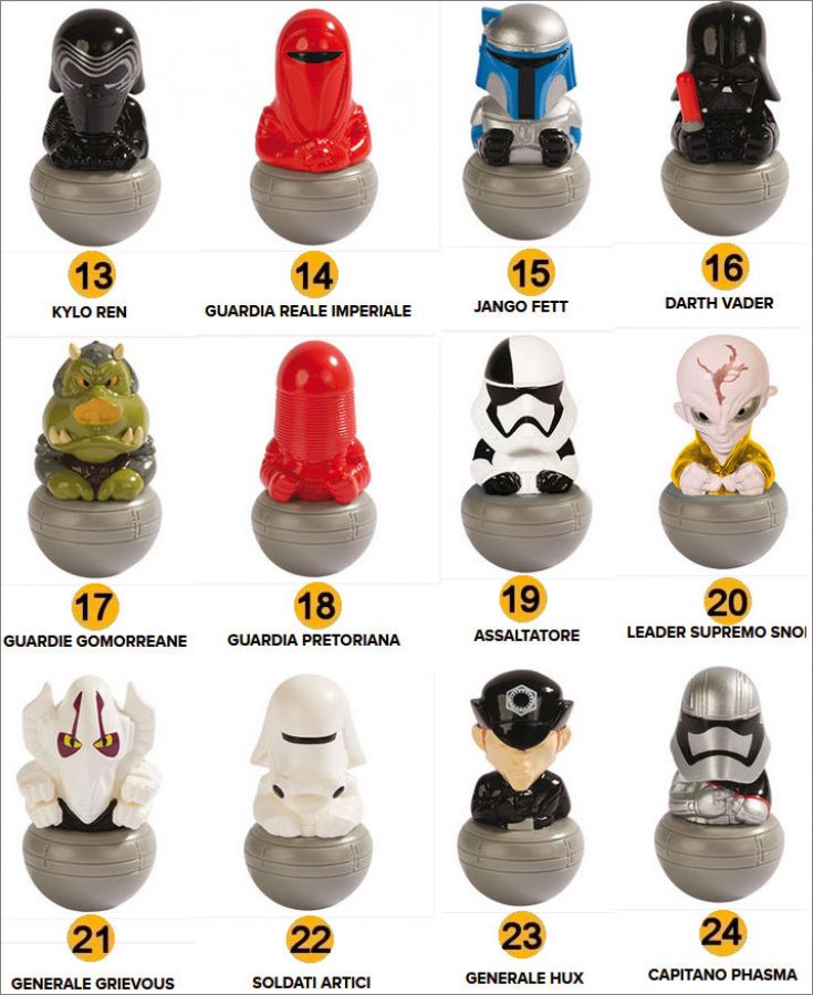 Star Wars 24 Figurines Rollinz 2.0 - Esselunga - 2017 Italie