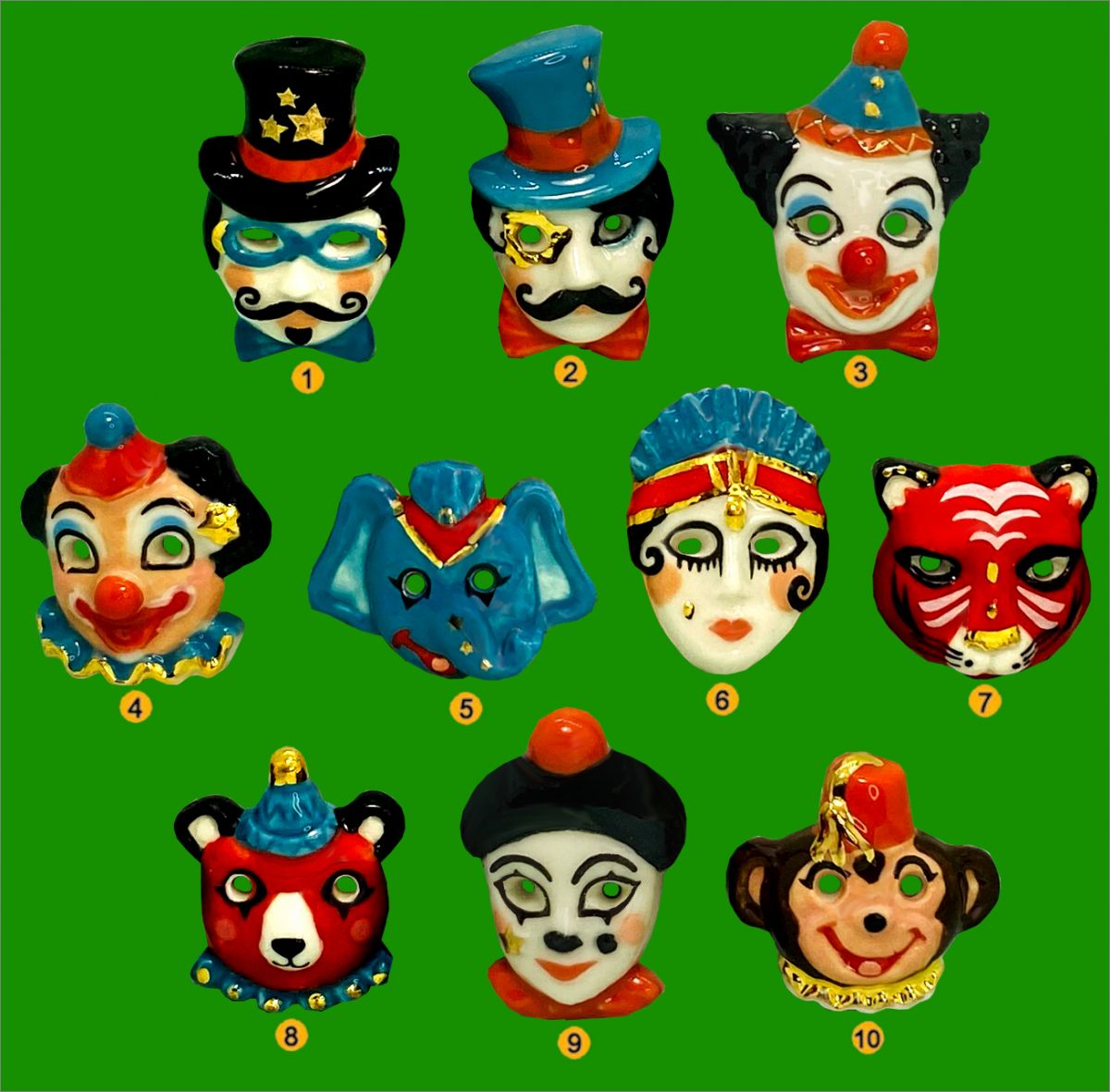 Le cirque masqué - 10 Fèves brillantes - Alcara 2024 Autres