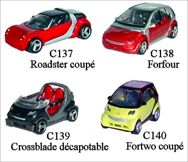 Smart (Kinder Surprise) - 2ème série - C137 à C140 - 2004 Voitures